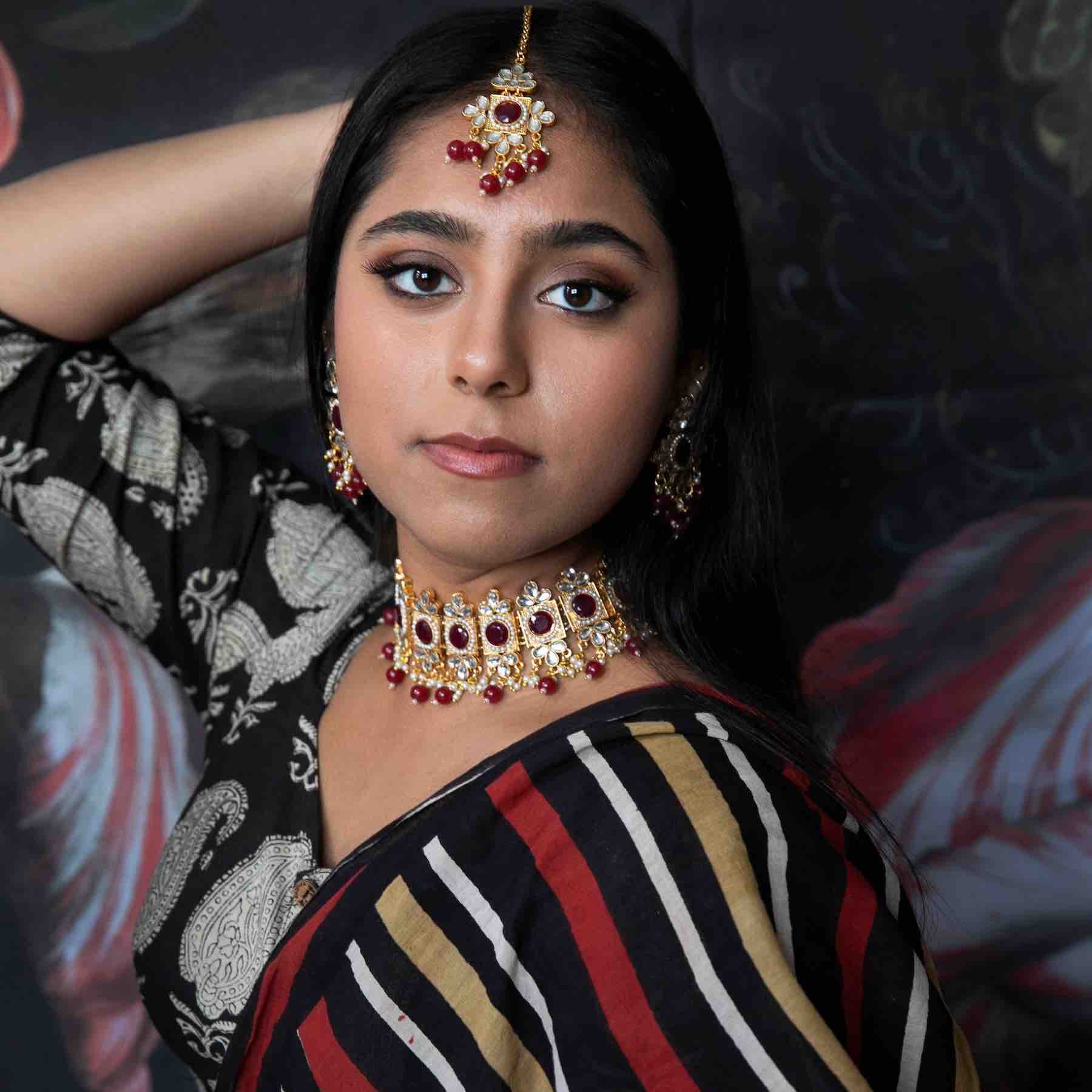 Red Amrita Kundan Choker Set – Romikas